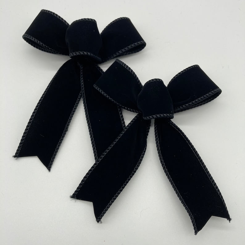 Black Velvet Christmas Bows: Tree Decor, Set of 12 - Etsy