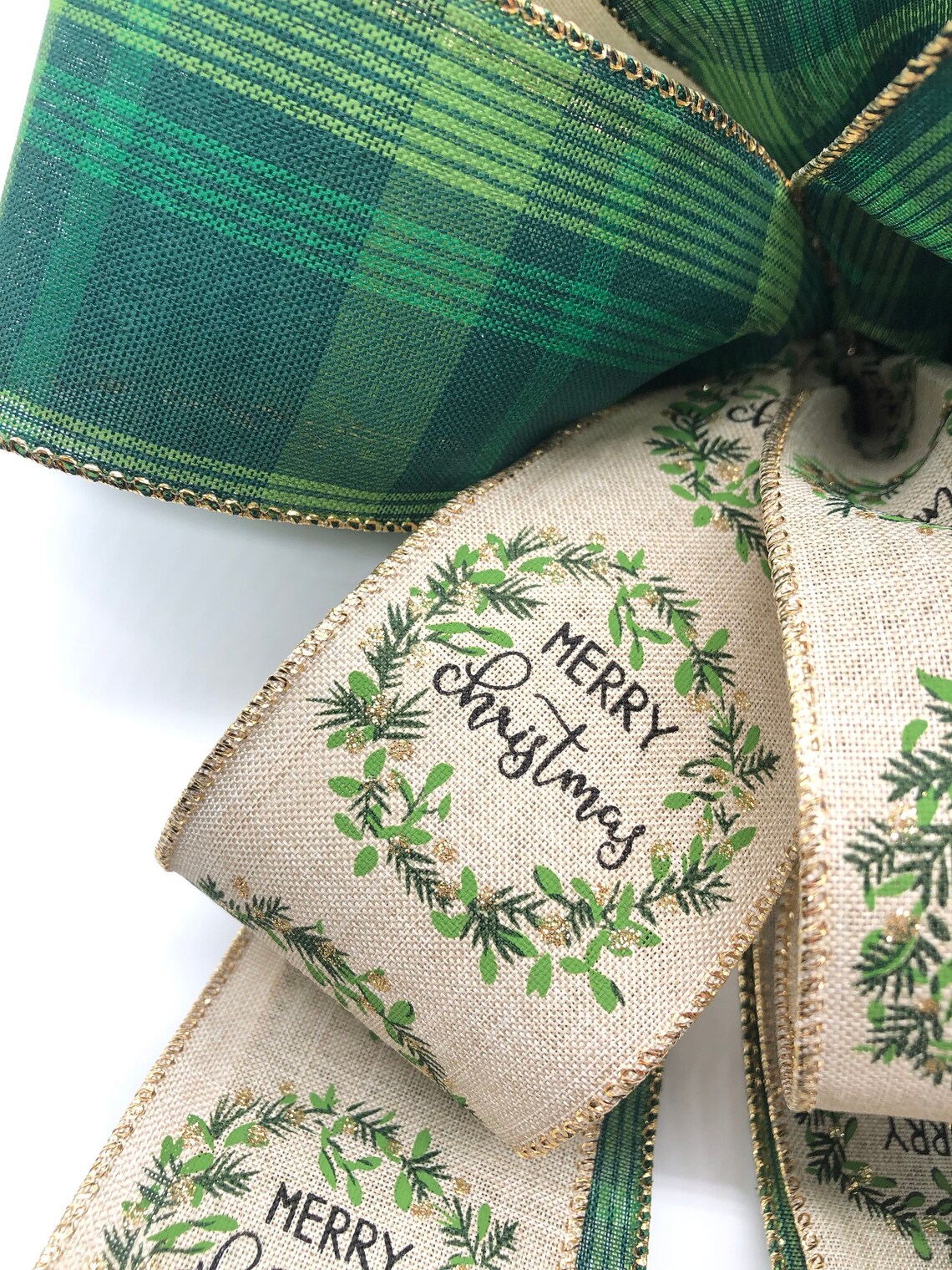 Christmas Tree Topper / Natural and Green Xmas Tree Topper / | Etsy