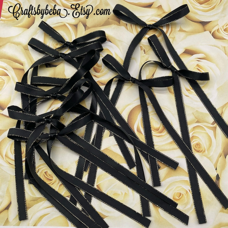 Small Black Bow - Etsy