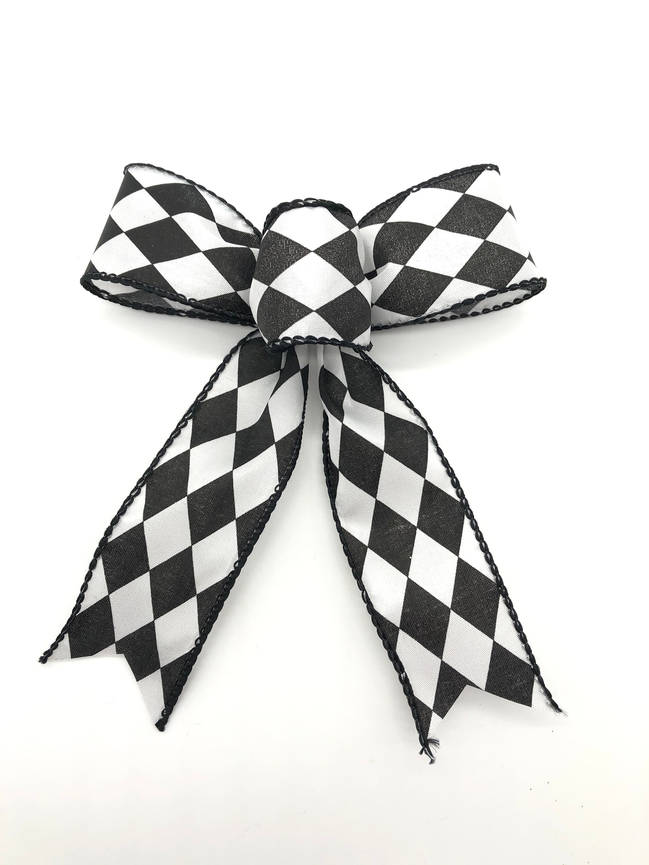 Black and White Decorative Bow / Set 8 Bows / Harlequin Black | Etsy