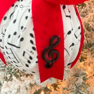 Music Notes Christmas Ornaments: Handmade Fabric Xmas Decor, Set of 2 ...