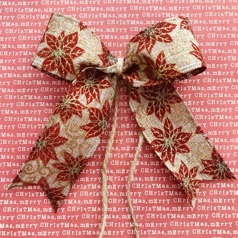 Christmas Decorative Bows / Set of 10 Bows / Poinsettia | Etsy