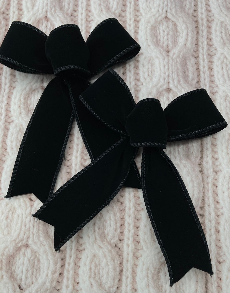 Black Velvet Christmas Bows: Tree Decor, Set of 12 - Etsy