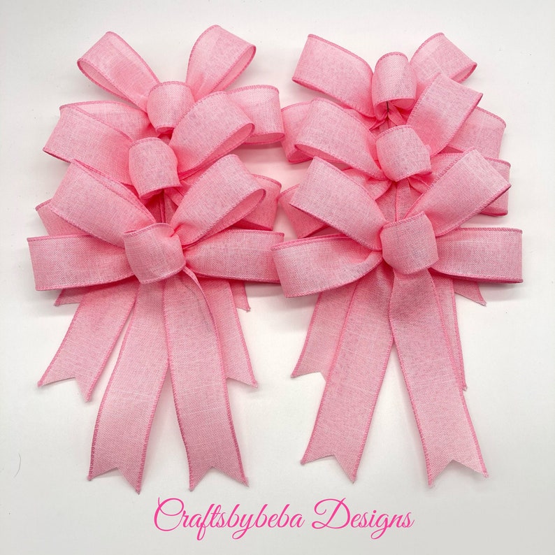 Pink Decorative Bows / Set 6 Bows / Easter Pink Decor Bows / - Etsy