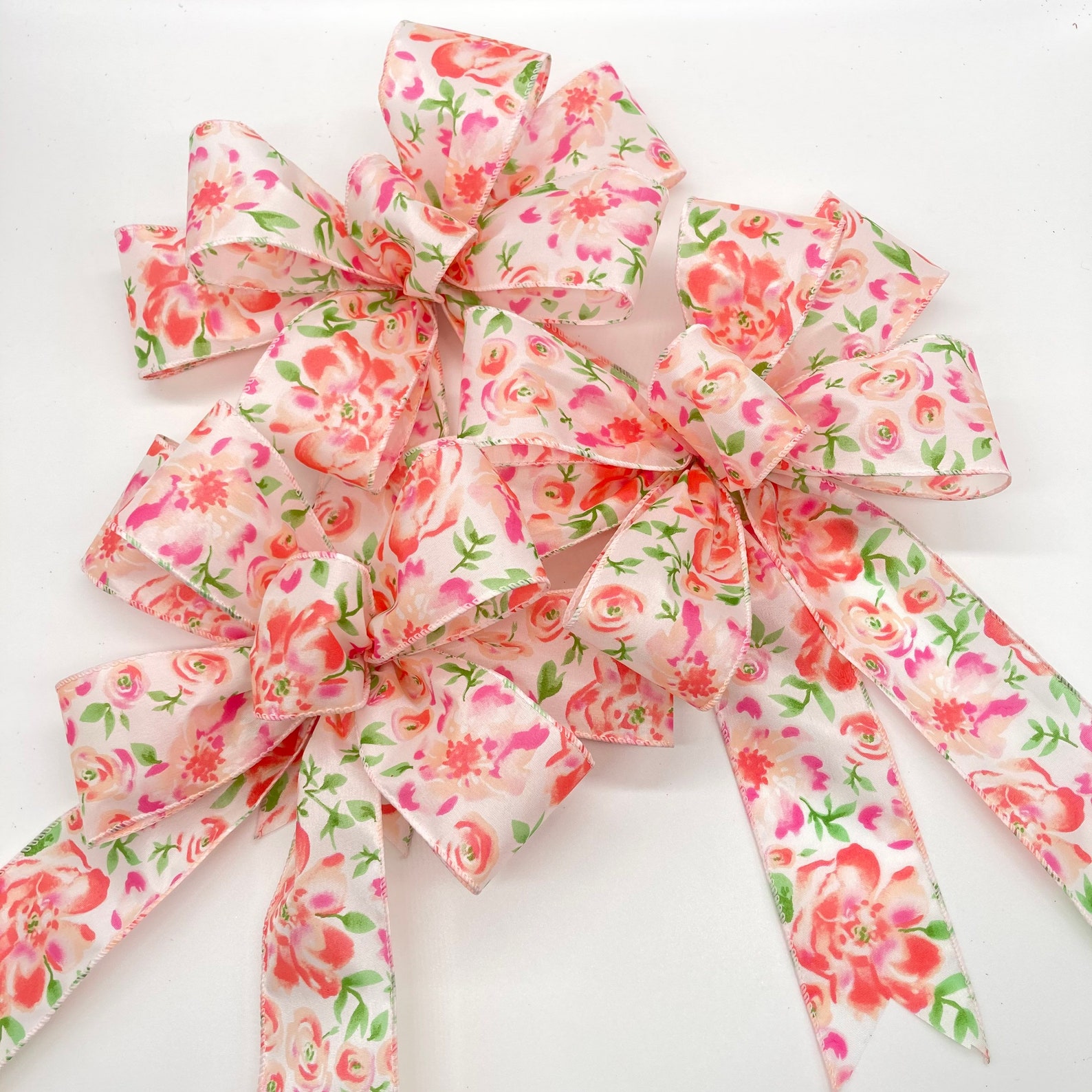 Floral Decorative Bow / Set 3 Bows / Summer Spring Bows / | Etsy