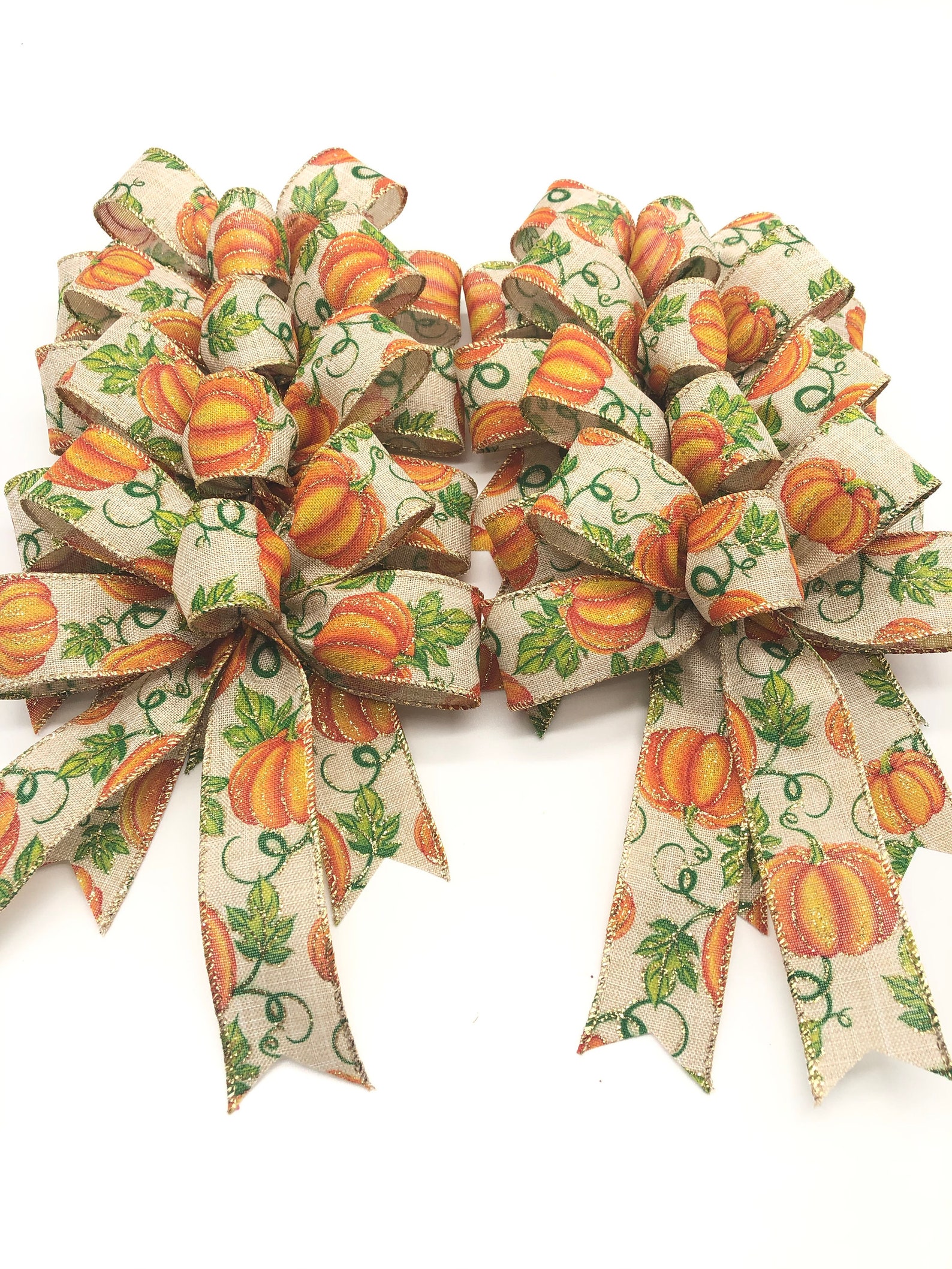 Harvest Decorative Bows / Set 8 Bows / Fall Decorative Bows / - Etsy