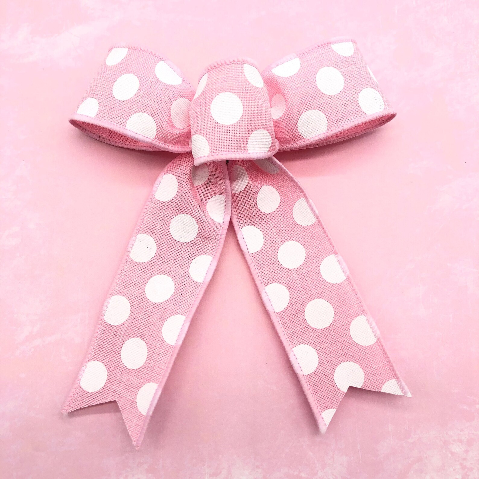 Pink and White Decorative Bows / Pink Polka Dots Bows / Set 12 | Etsy