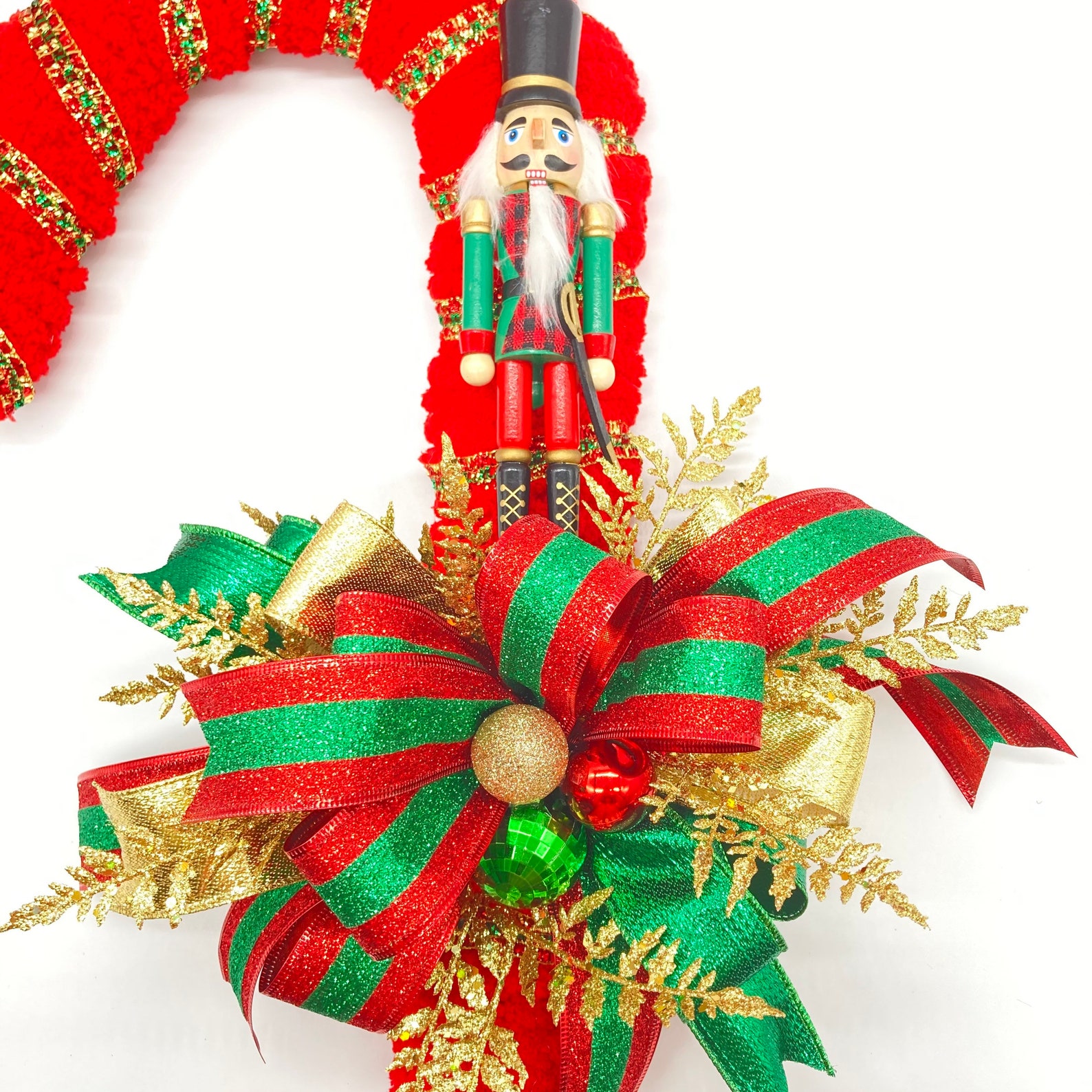 Nutcracker Candy Cane / Christmas Red and Green Nutcracker | Etsy