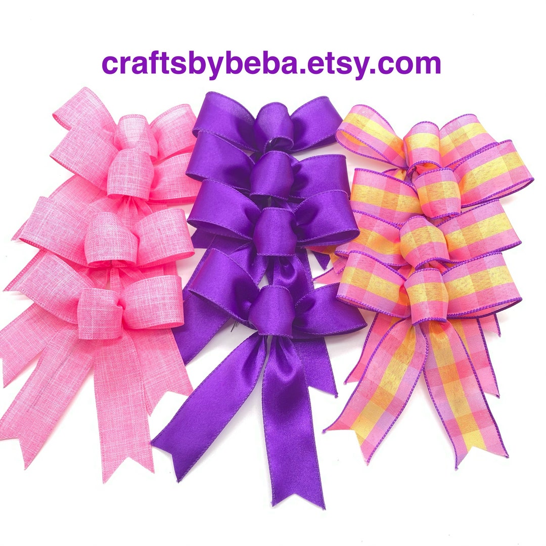 Easter Decorative Bows / Set 12 Bows / Spring - Summer Decor Small Bows ...