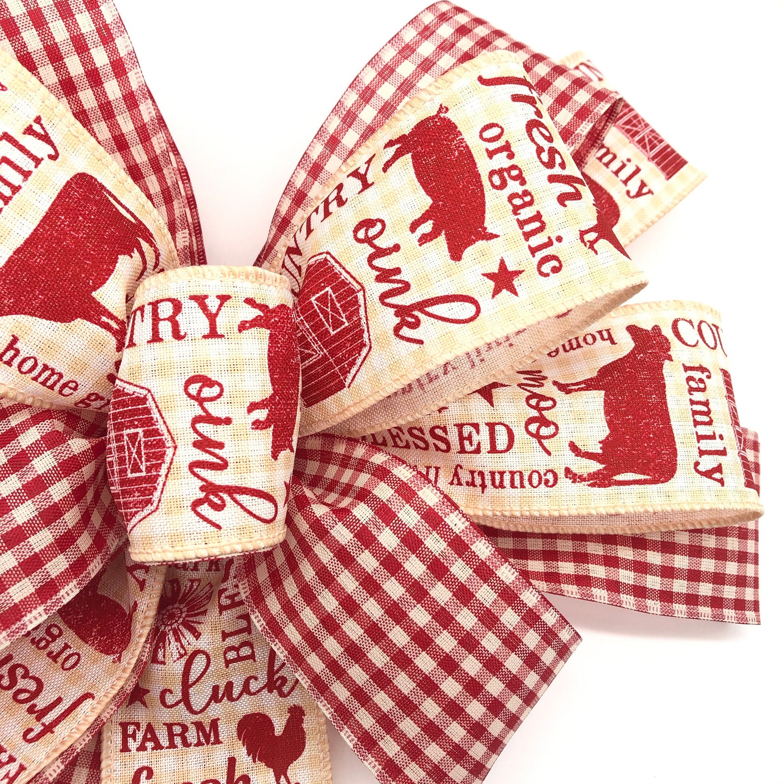 Country Living Decorative Bow / Farm Fresh Decor Bow / Red - Etsy