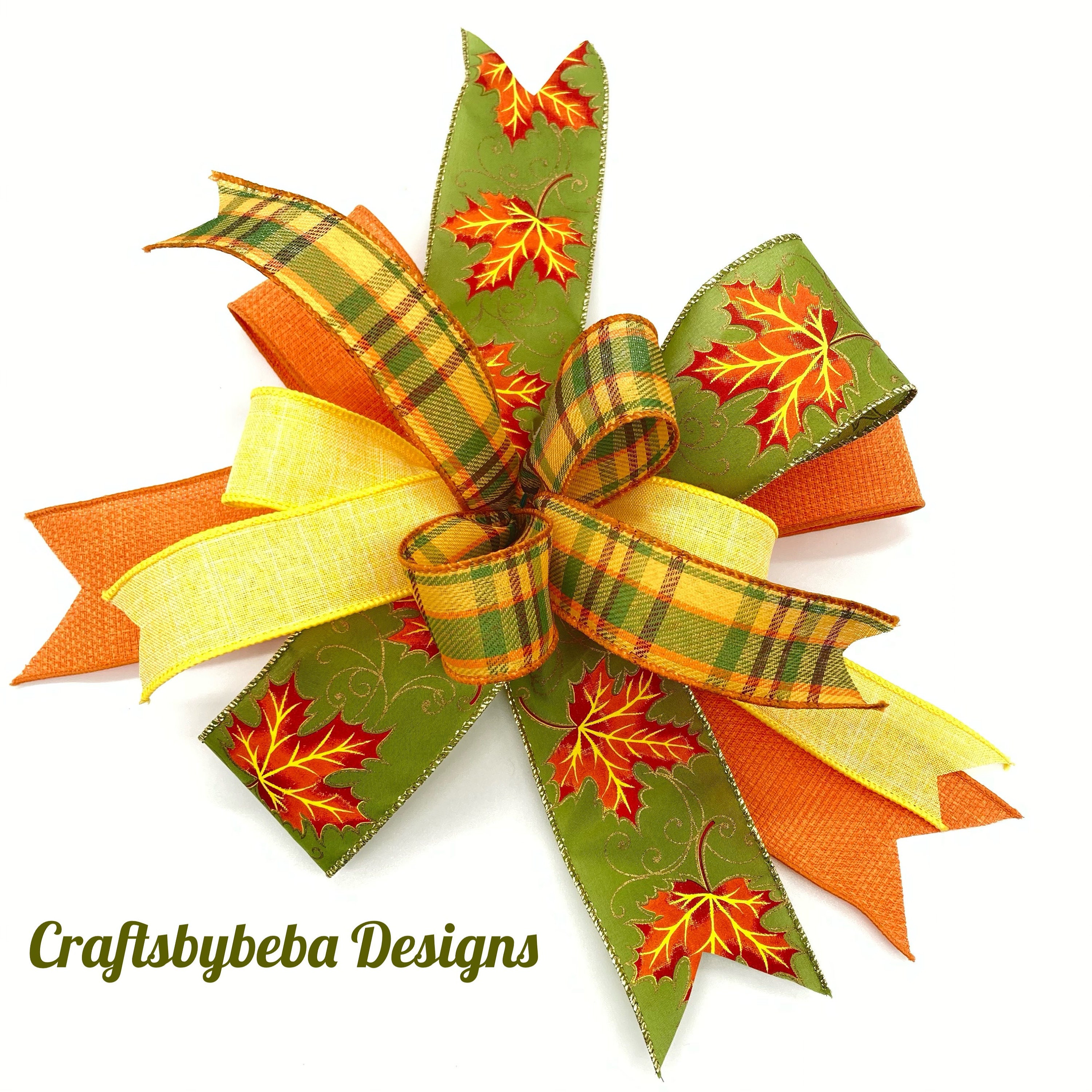 Fall Decorative Bow / Harvest Lantern Bow / Autumn Decor Bow / | Etsy