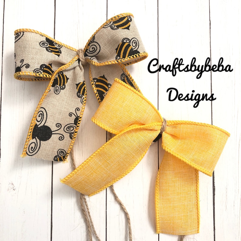 Yellow Decorative Bows / Bees Small Bows / Set of 24 Bows / - Etsy