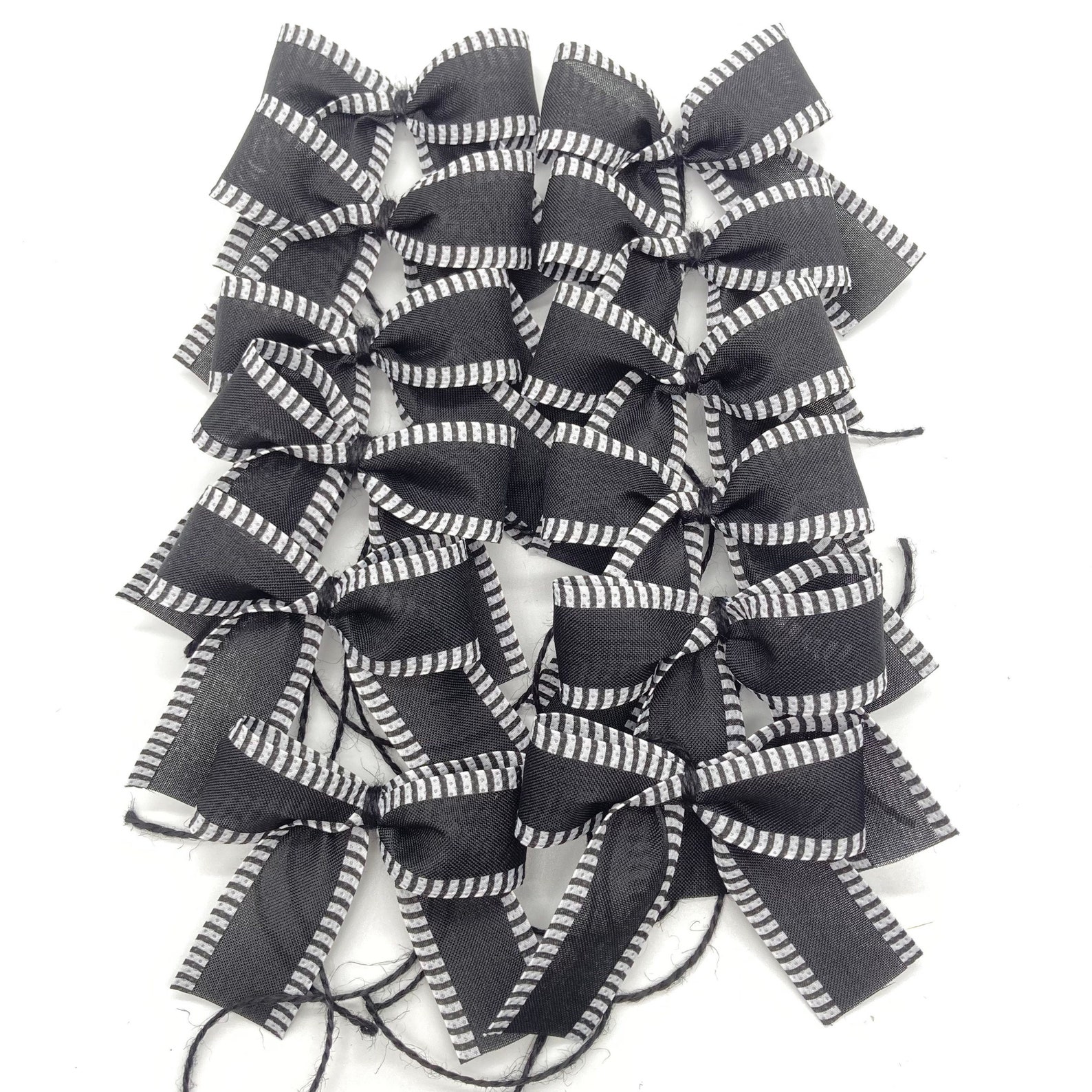 Black and White Decorative Bows / Set 12 Bows / Small Black - Etsy