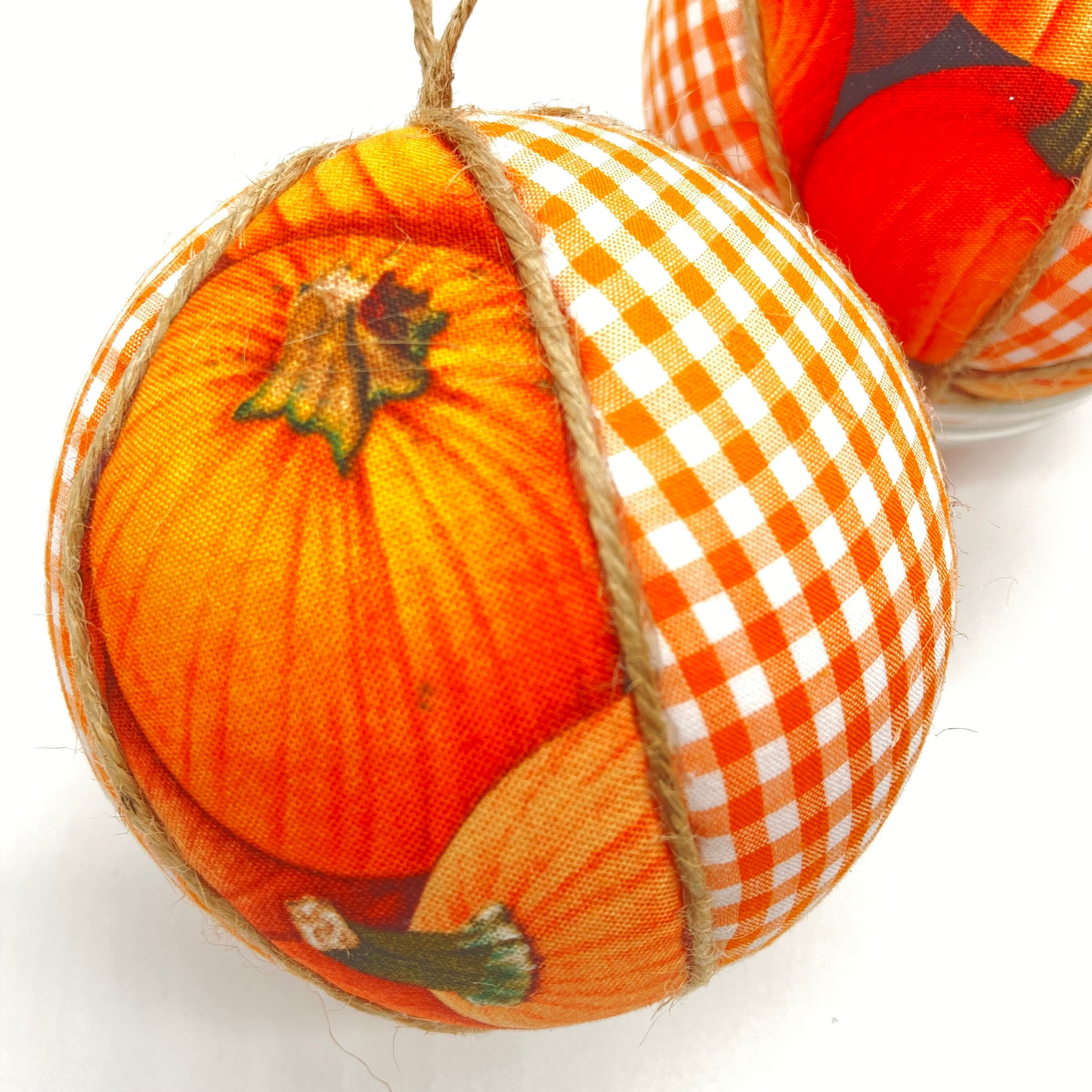 Fall Ornaments / Set 2 Ornaments / Orange Fabric Pumpkin | Etsy