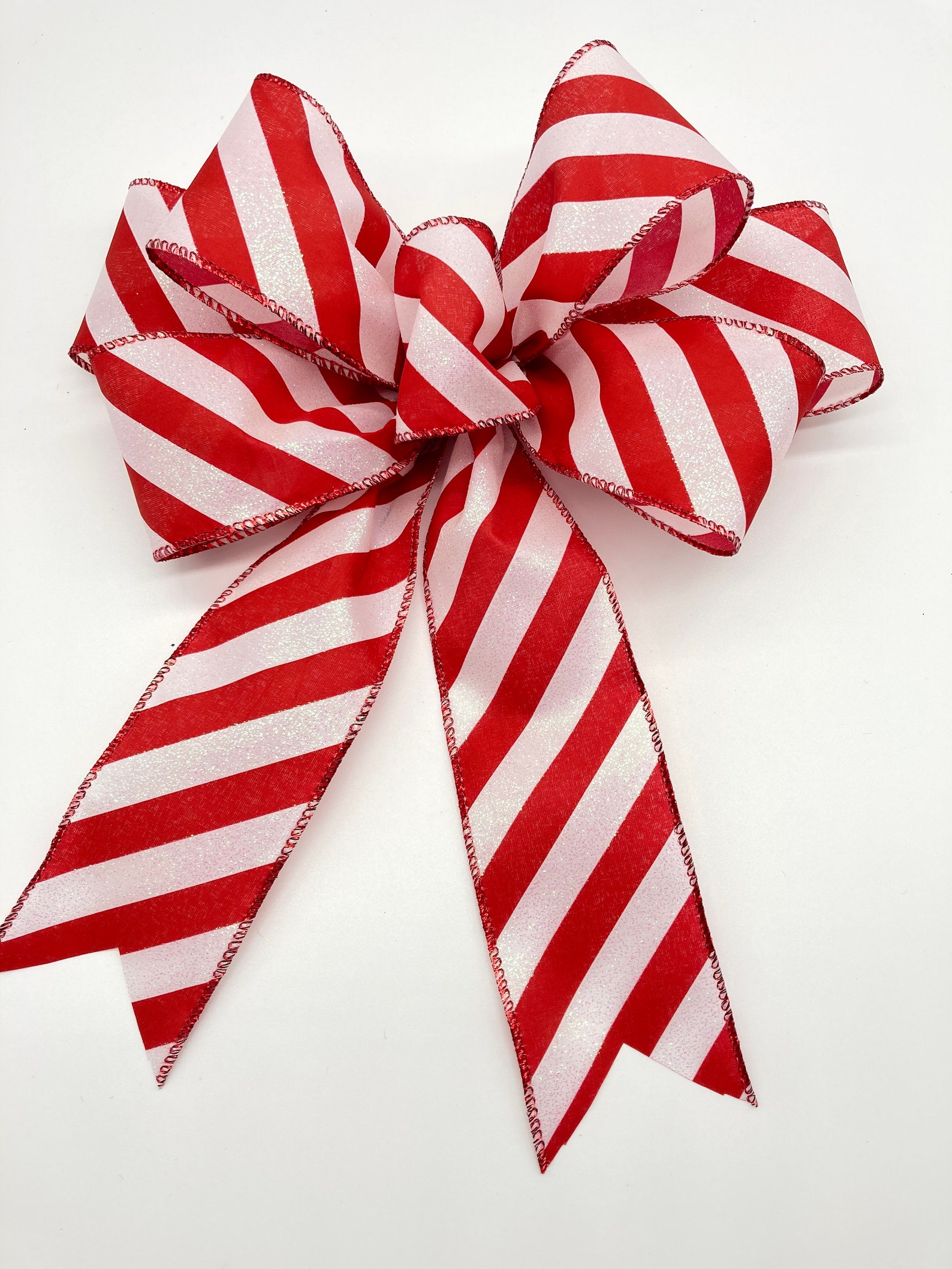 Peppermint Decorative Bows / Set 3 Bows / Red and White - Etsy