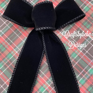 Black Velvet Christmas Bows: Tree Decor, Set of 12 - Etsy