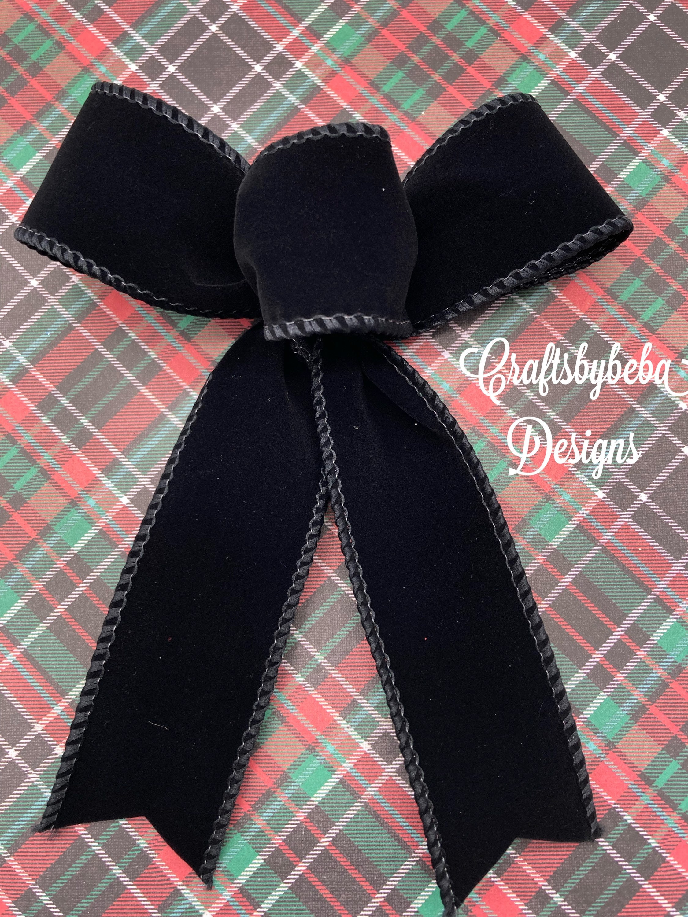 Black Velvet Christmas Bows: Tree Decor, Set of 12 - Etsy