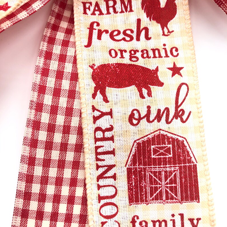 Country Living Decorative Bow / Farm Fresh Decor Bow / Red - Etsy