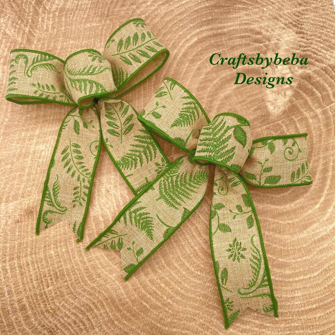 Leaves Natural Green Decorative Bows Green Summer Leaves Small Bows ...