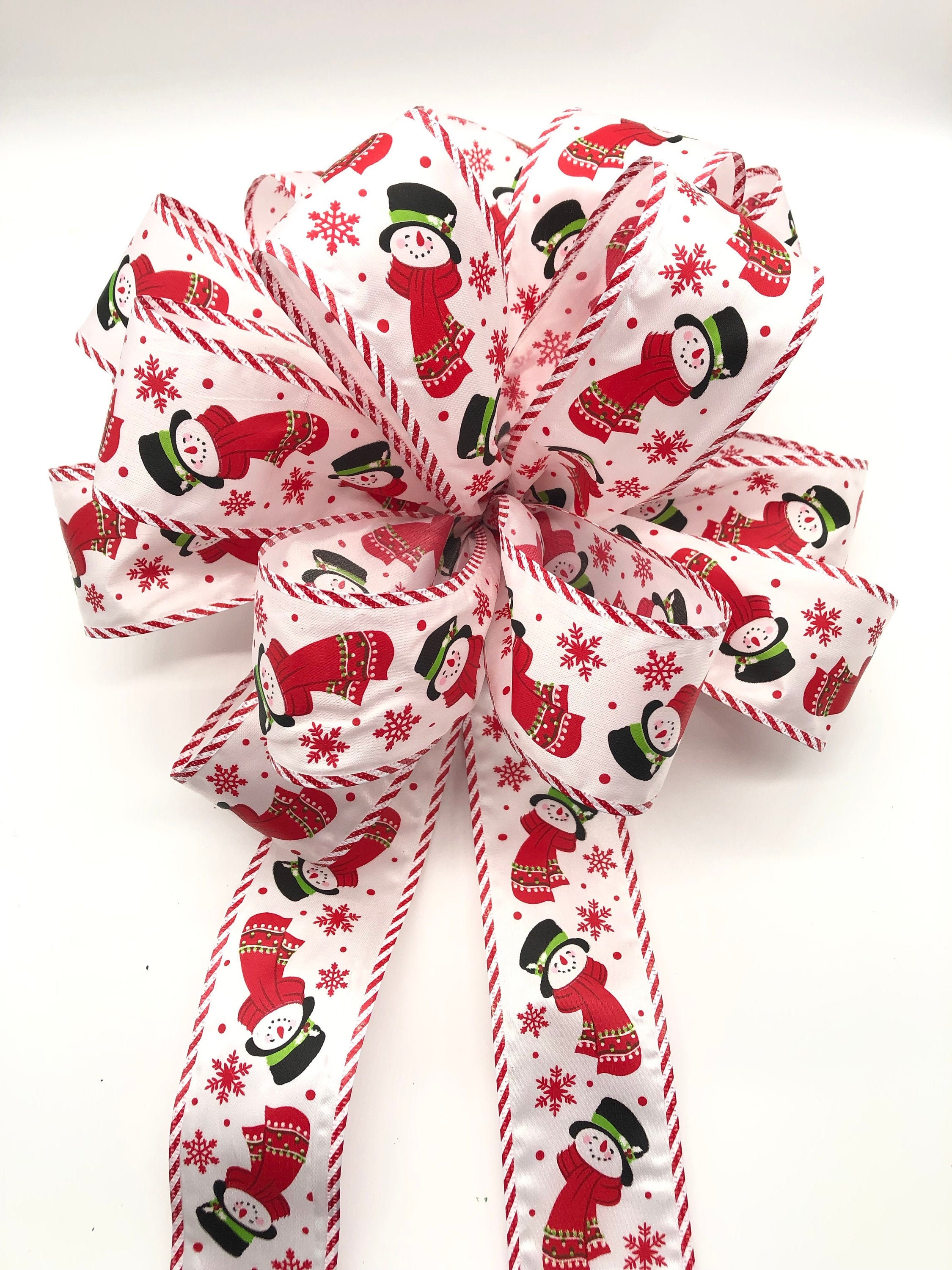 Snowman Christmas Tree Topper / Snowman Xmas Decorative Bow / | Etsy