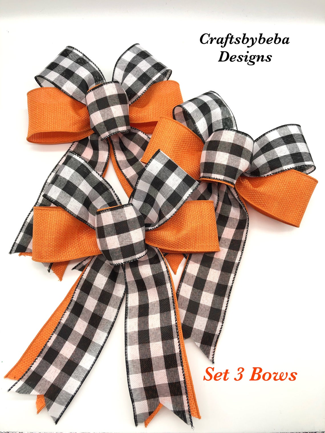 Harvest Decorative Bows / Fall Decorative Bows / Set of 3 Bows | Etsy