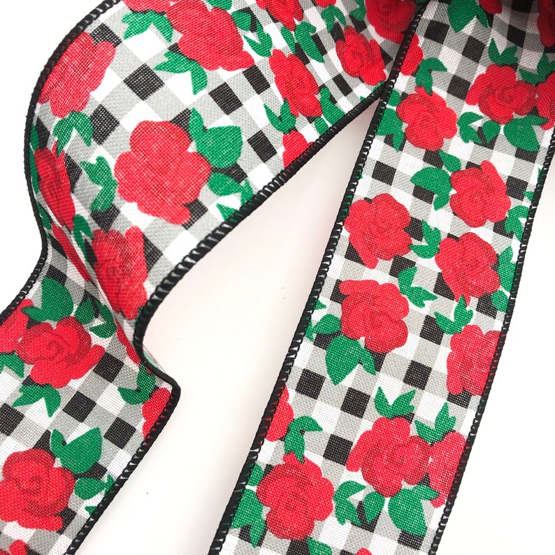 Summer Wreath Bow / Red Roses Wreath Bow / Flowers Decorative | Etsy