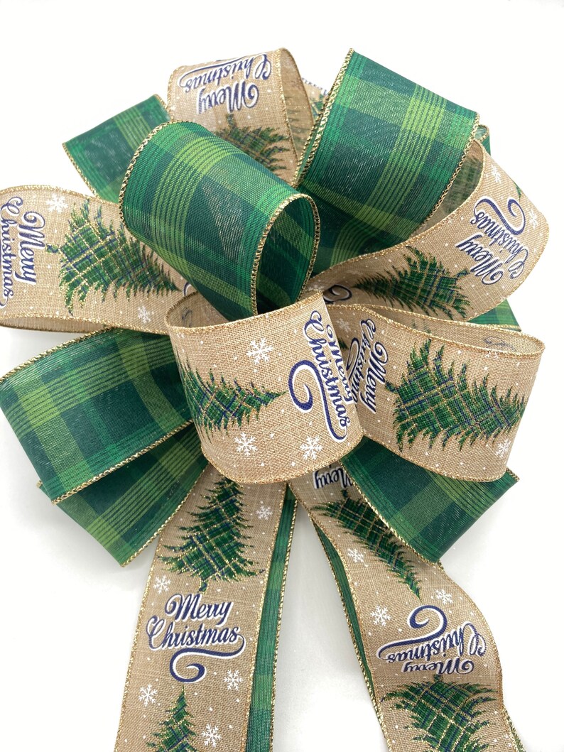 Christmas Tree Topper / Green and Natural Christmas Decorative - Etsy