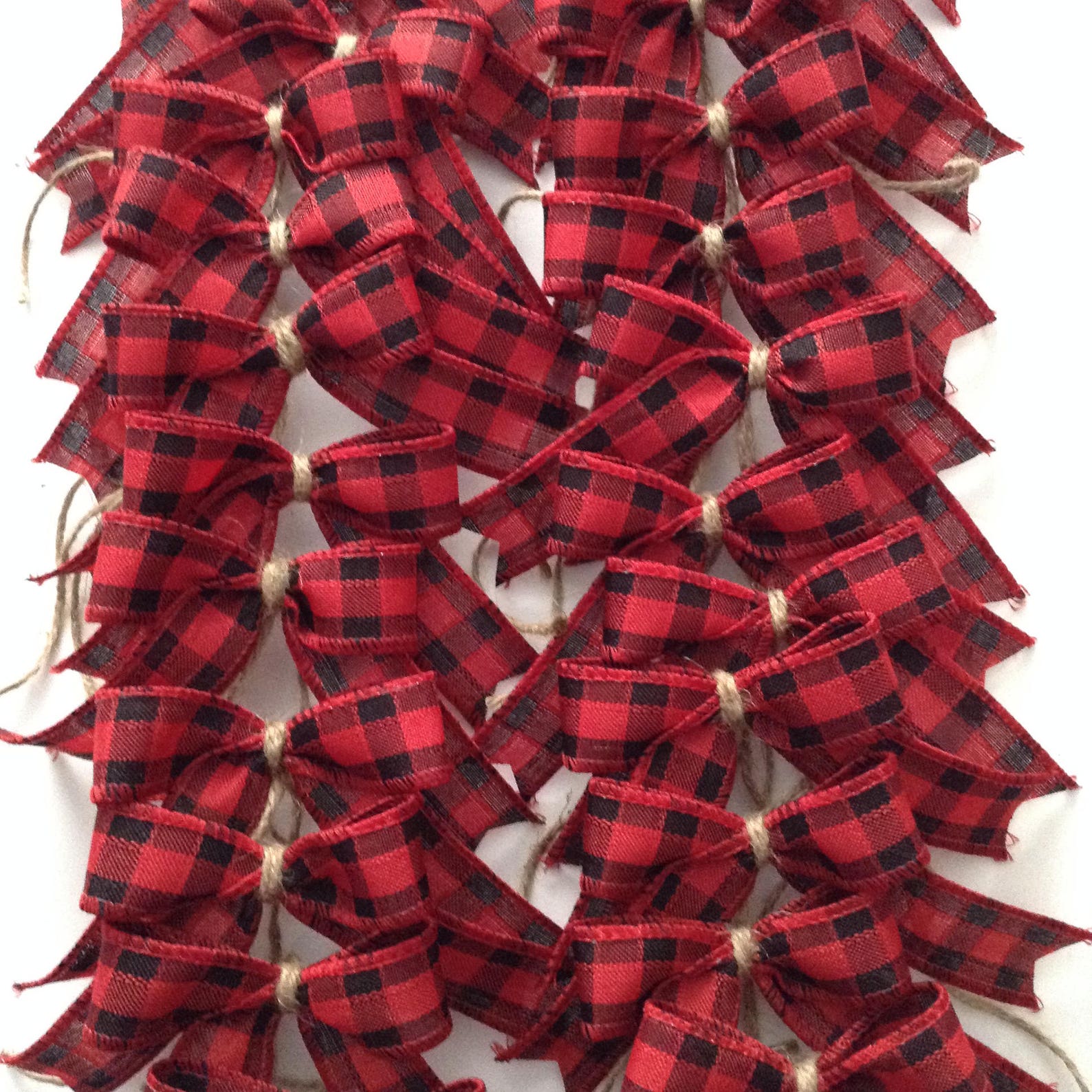 Christmas Small Plaid Bows / Red and Black Tiny Plaid Bows / | Etsy