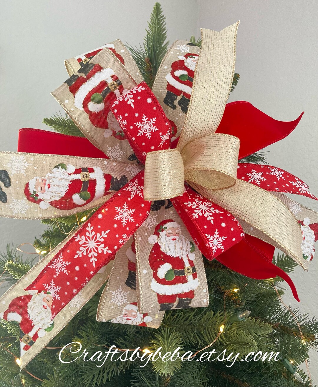 Santa Claus Christmas Decorative Bow / Santa Claus Christmas Tree ...
