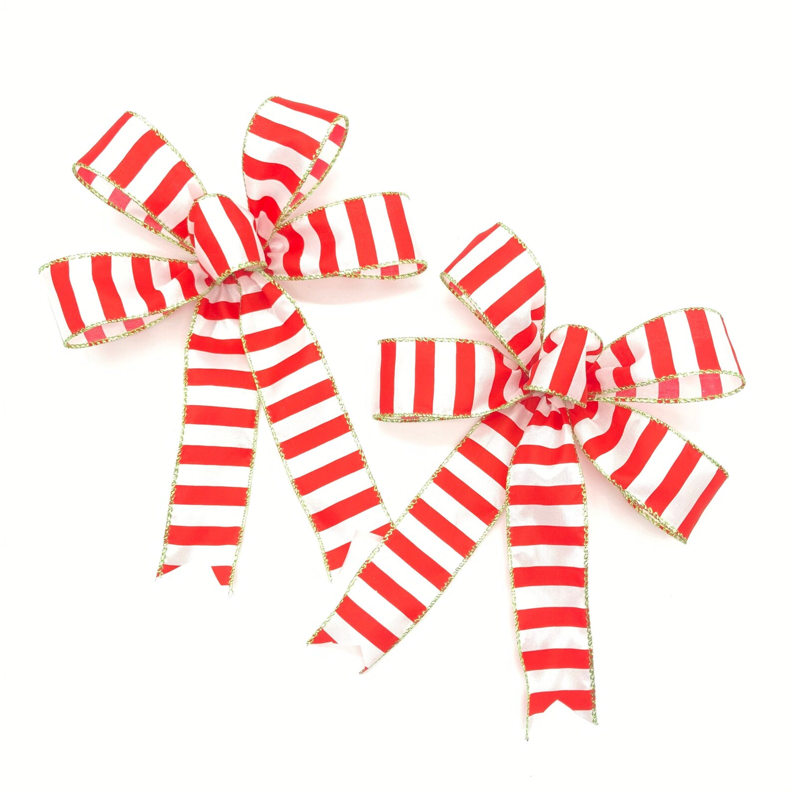 Peppermint Christmas Bows / Set 6 Bows / Christmas Tree Bows / - Etsy