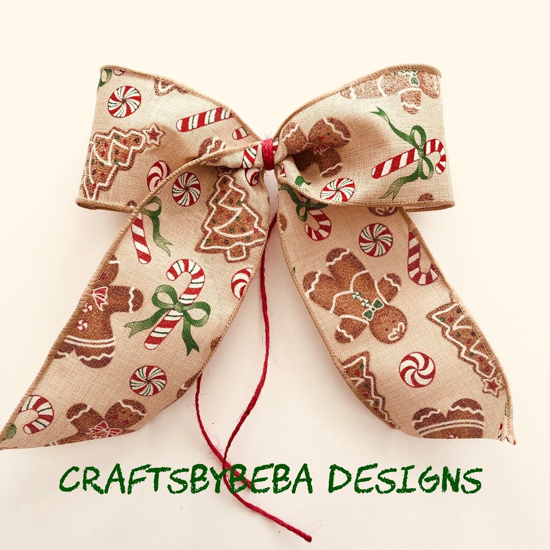 Gingerbread Decorative Bows / Set of 12 Bows / Christmas Tree Decor ...