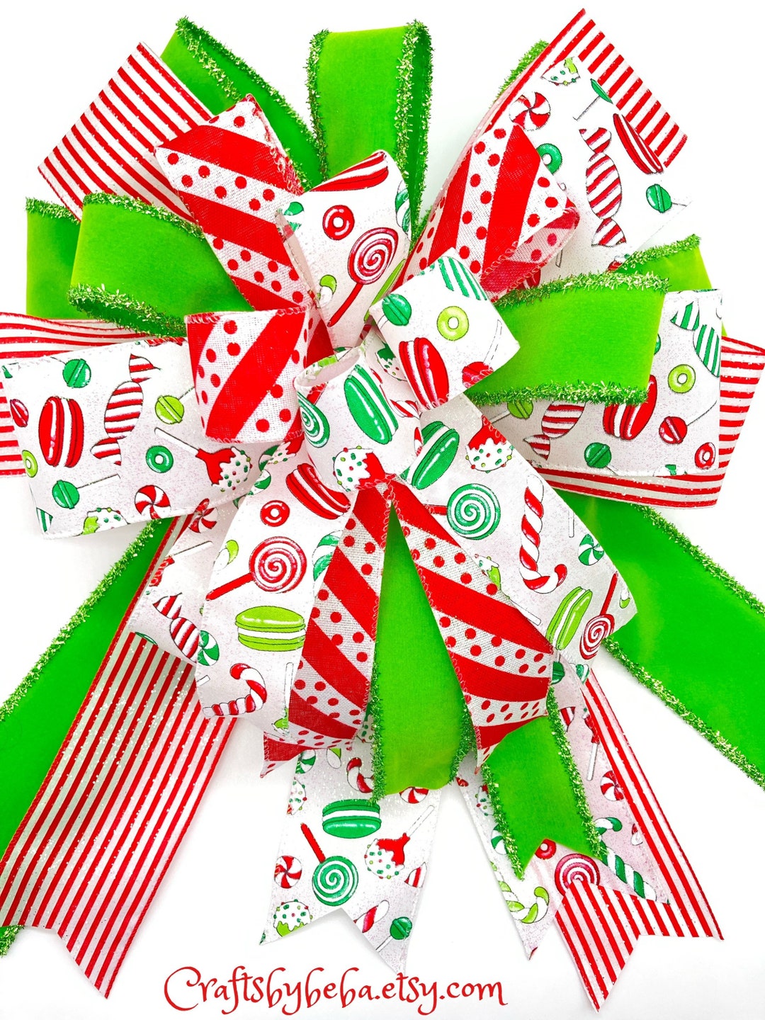 Christmas Tree Topper Candy Theme Christmas Decorative Bow