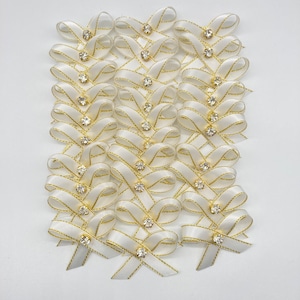 Wedding Favors Bows / Set 30 Bows / White Small Satin Bows / Tiny Party ...