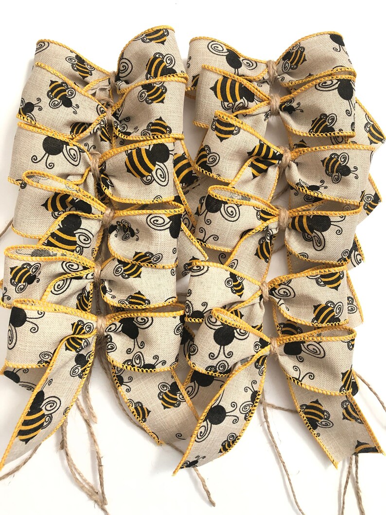 Yellow Decorative Bows / Bees Small Bows / Set of 24 Bows / - Etsy