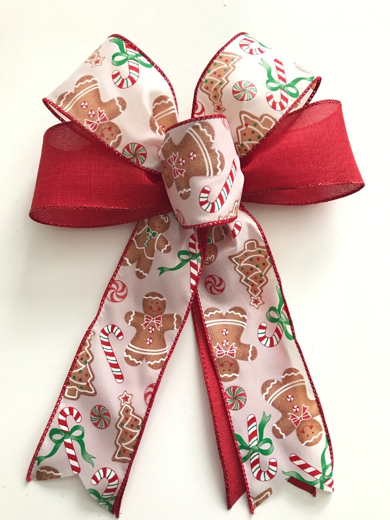 Christmas Tree Bows / Gingerbread Xmas Tree Bows / Set of 6 - Etsy