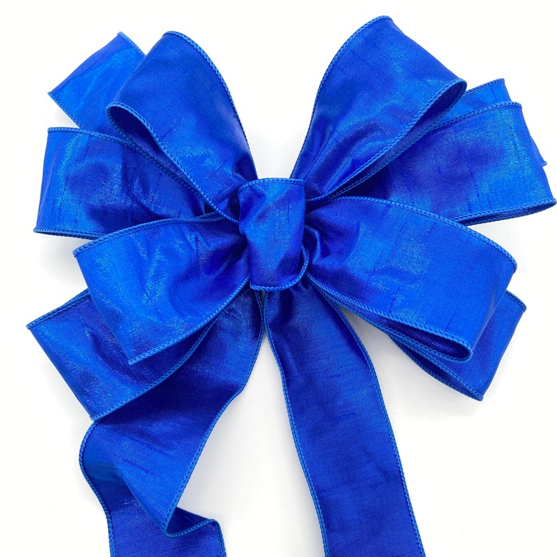 Blue Christmas Wreath Bow / Royal Blue Christmas Bow / Blue | Etsy