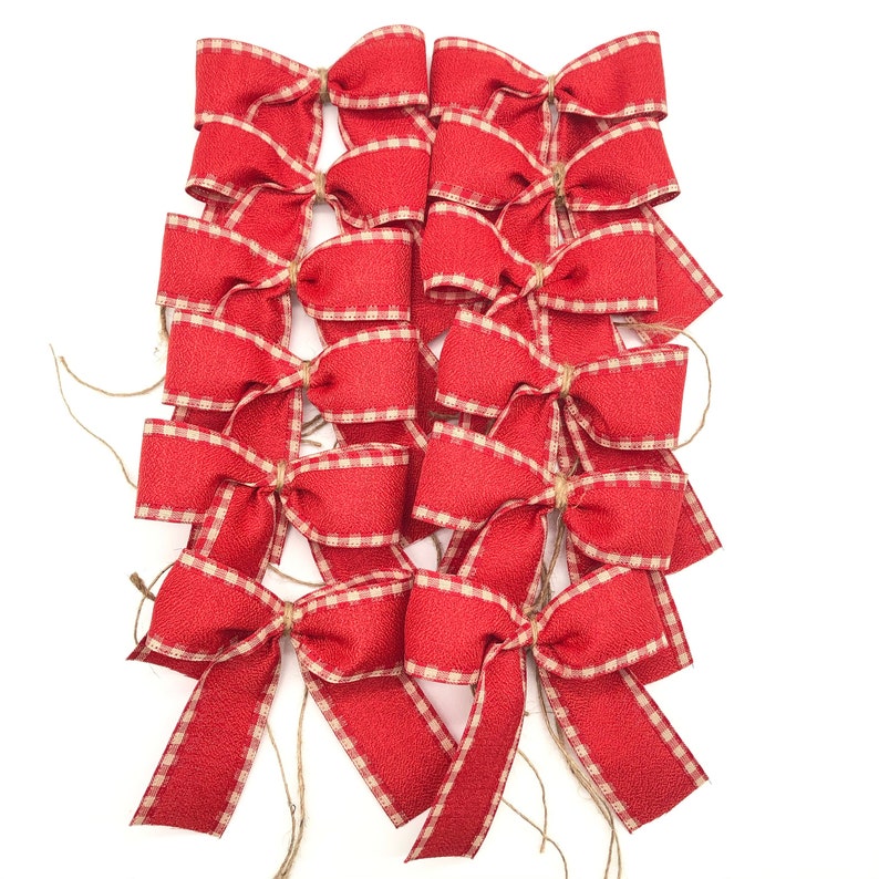 Red Christmas Bows / Set 12 Bows / Christmas Tree Bows / - Etsy