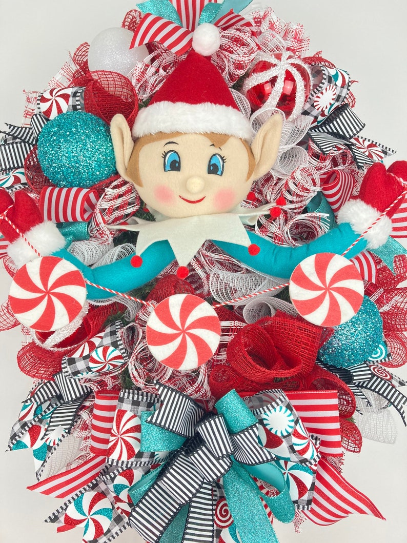 Elf Christmas Wreath / Christmas Elf Wreath / Whimsical - Etsy