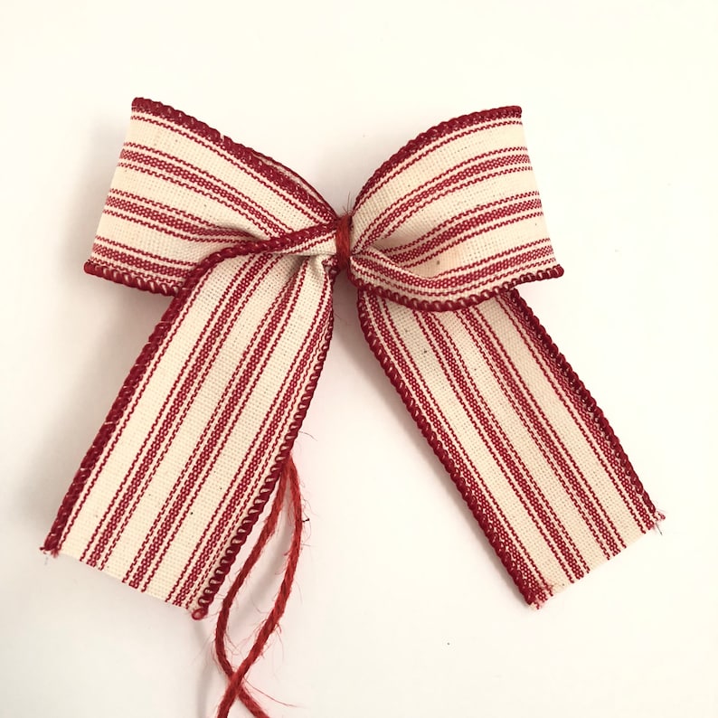 Christmas Bows / Xmas Small Decorative Bows / Red and off - Etsy