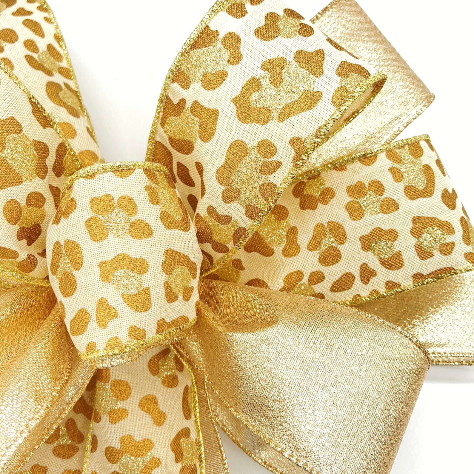 Cheetah Wreath Bow / Gold Cheetah Print Decor Bow / Animal - Etsy