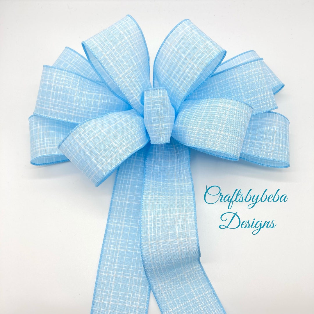 Blue Wreath Bow Light Blue Decorative Bow Baby Blue Wreath Bow Gift ...