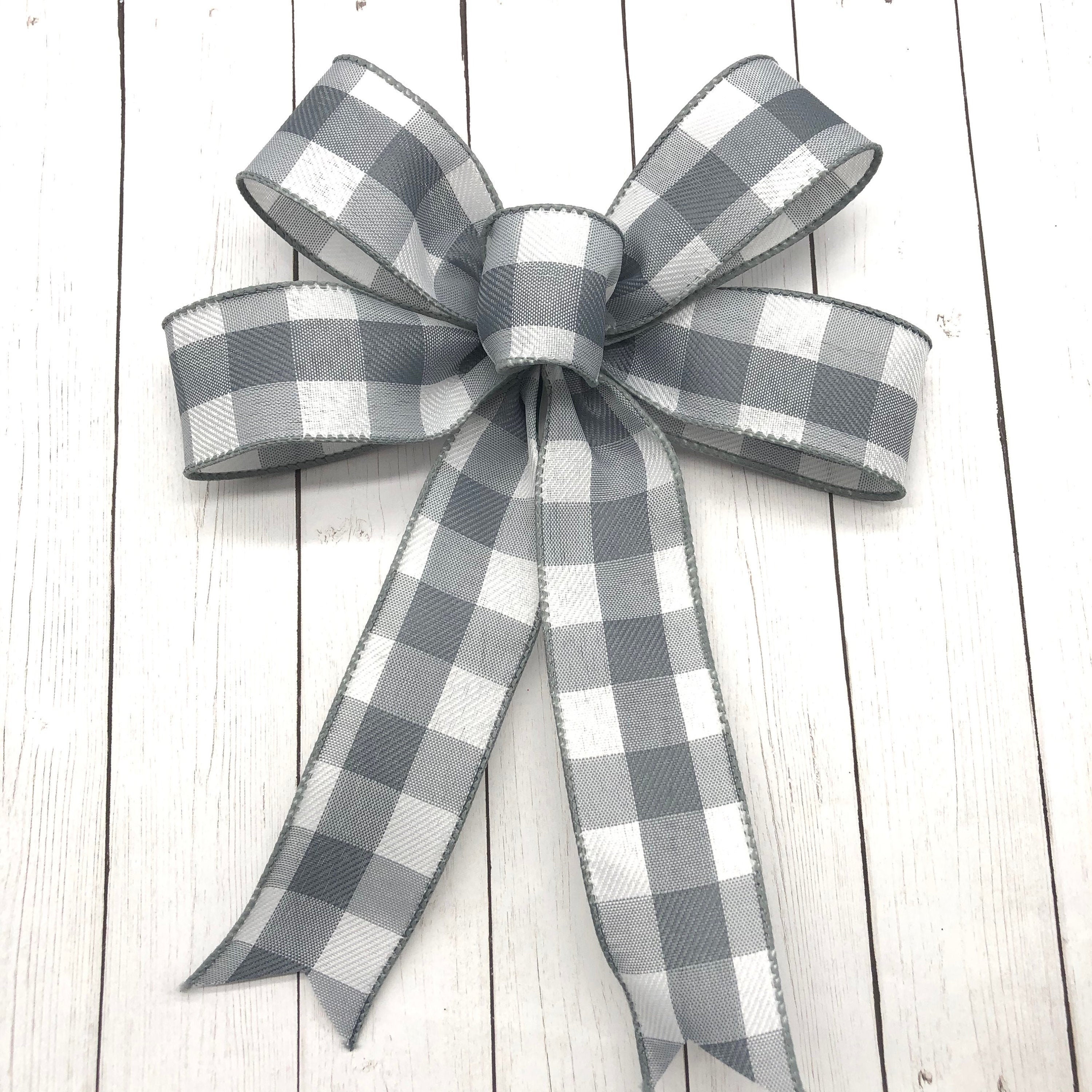 Gray Color Plaid Decorative Bows / Set 6 Bows / Gray and White - Etsy UK