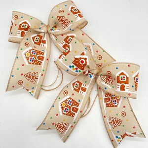 Gingerbread Christmas Bows / Set 8 Bows / Christmas Tree Bows ...