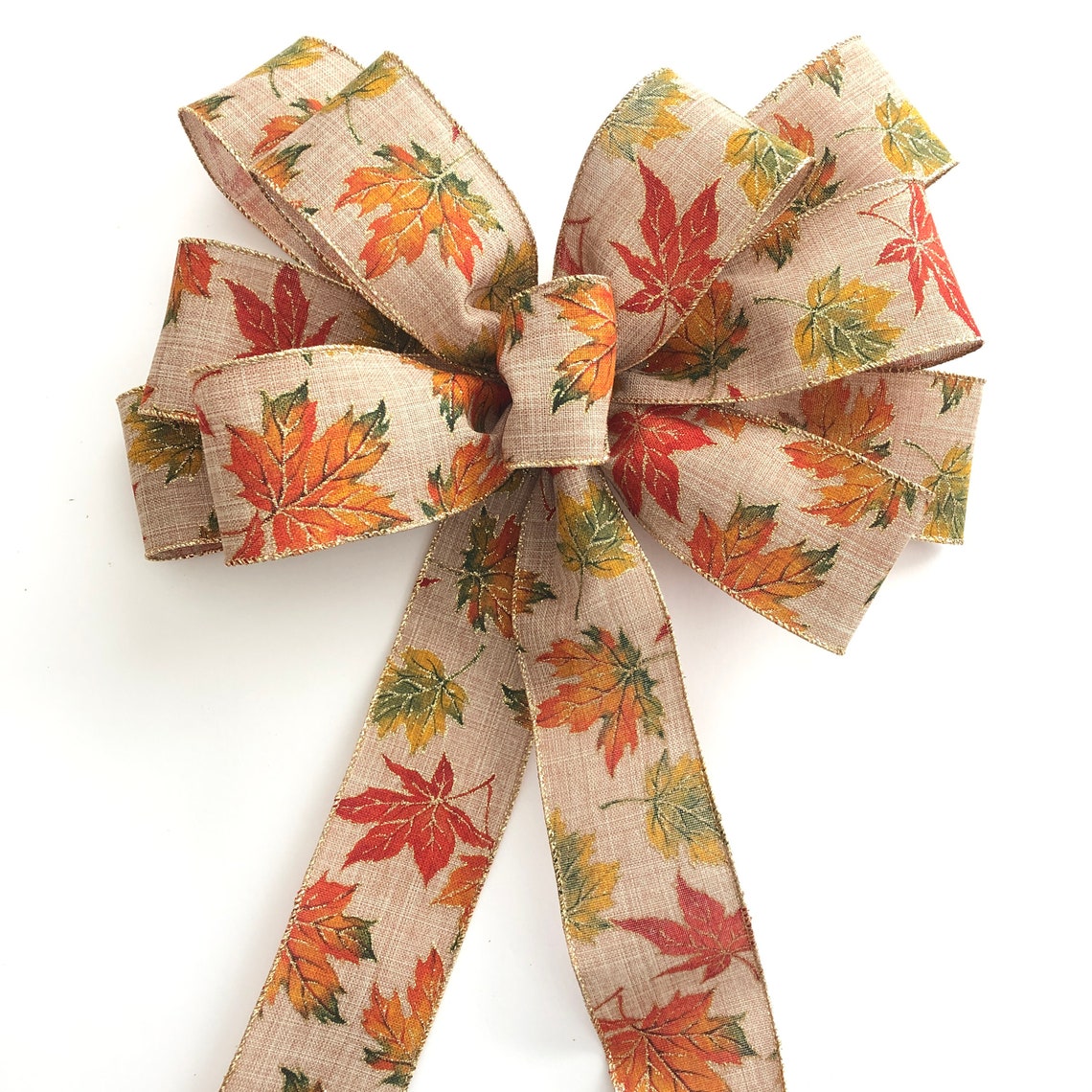 Harvest Wreath Bow / Fall Decorative Bow / Autumn Wreath Bow / - Etsy