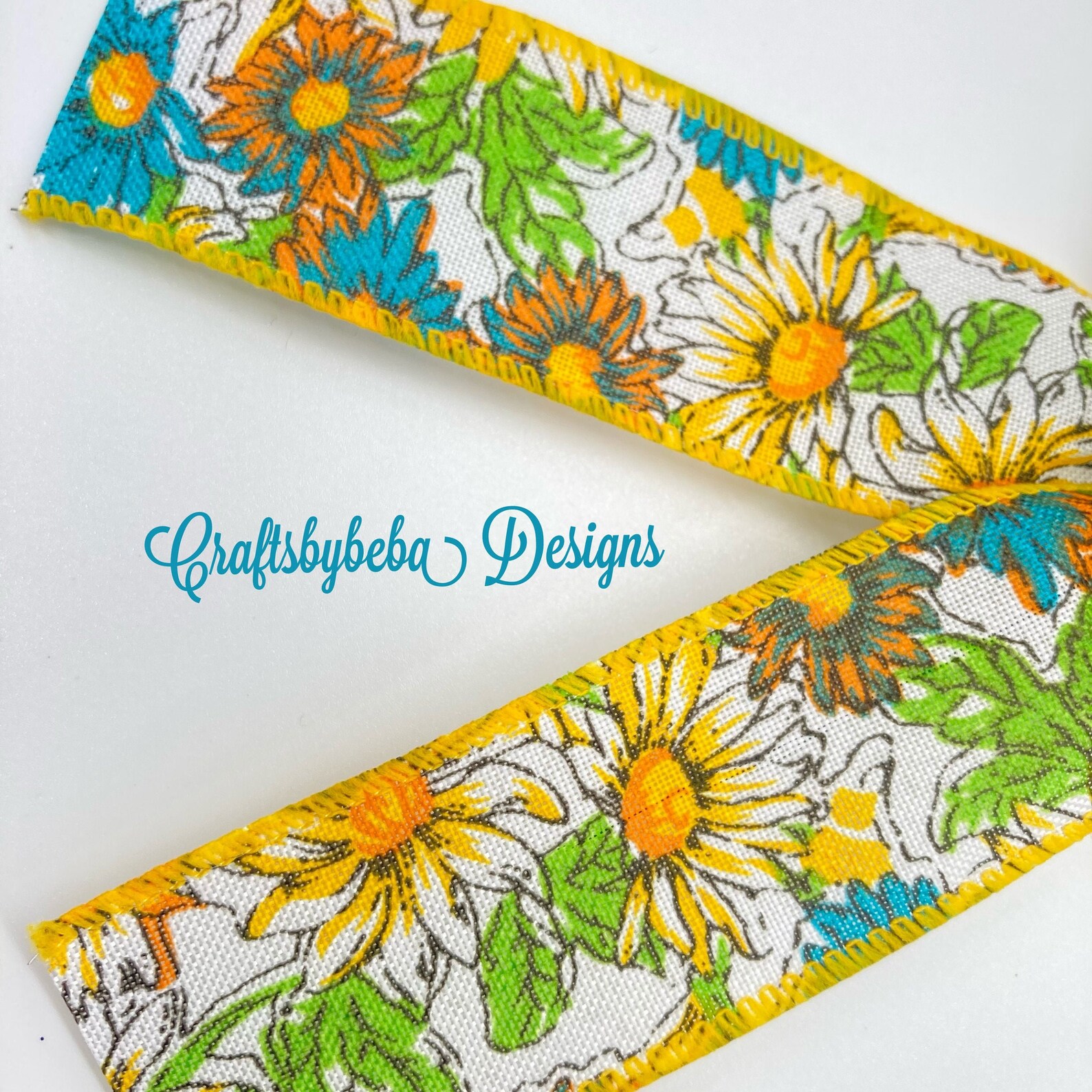 Daisy Decorative Bows / Set 8 Bows / Floral Print Decor Bows / - Etsy