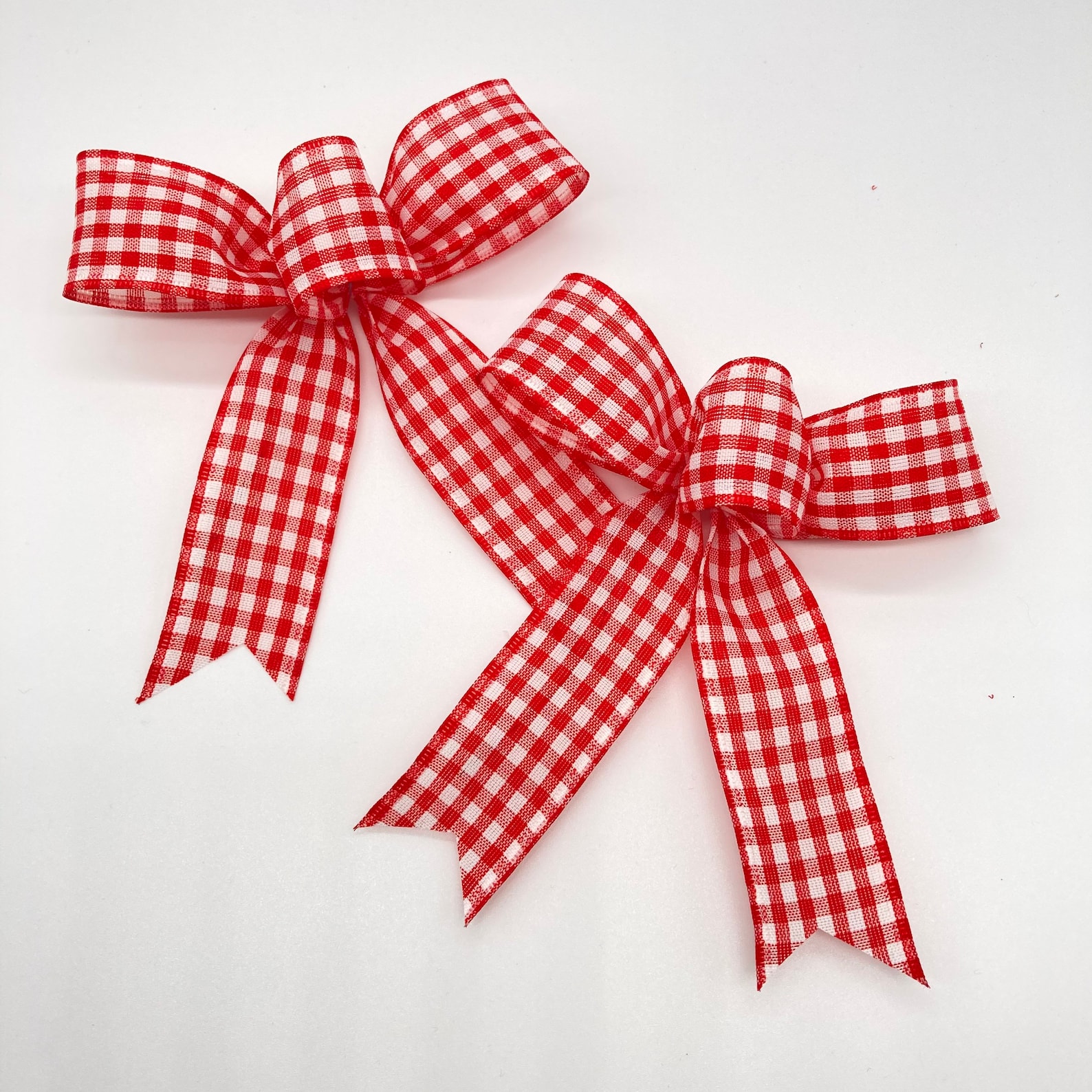 Gingham Decorative Bows / Set 12 Bows / Red and White Small - Etsy