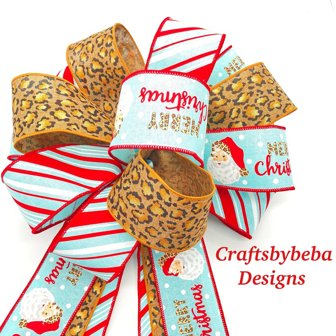 Cheetah Christmas Tree Topper / Christmas Leopard Decorative Bow ...