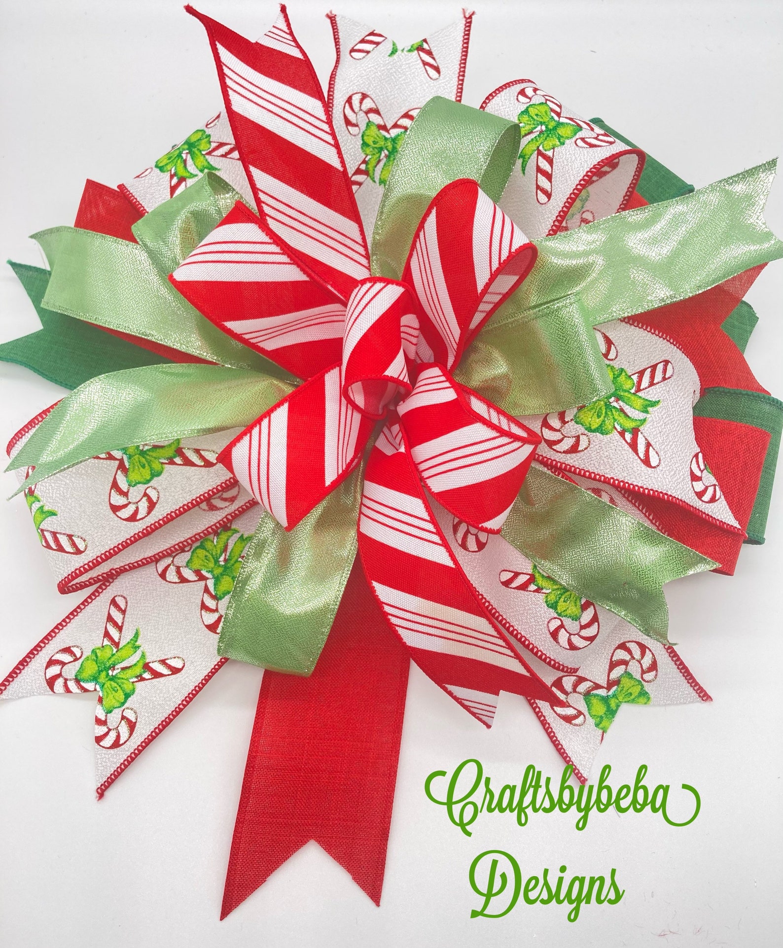 Candy Cane Christmas Tree Topper / Peppermint Christmas - Etsy