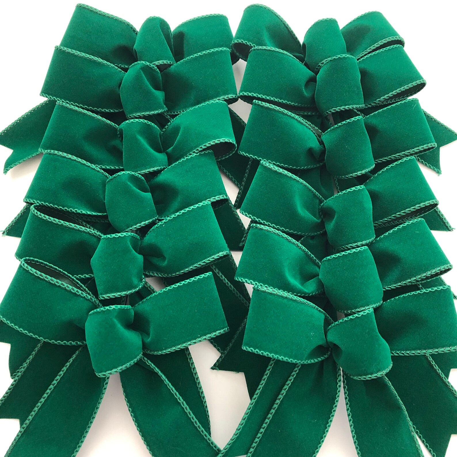 Green Velvet Decorative Bows / Set of 12 Bows / Emerald Green - Etsy