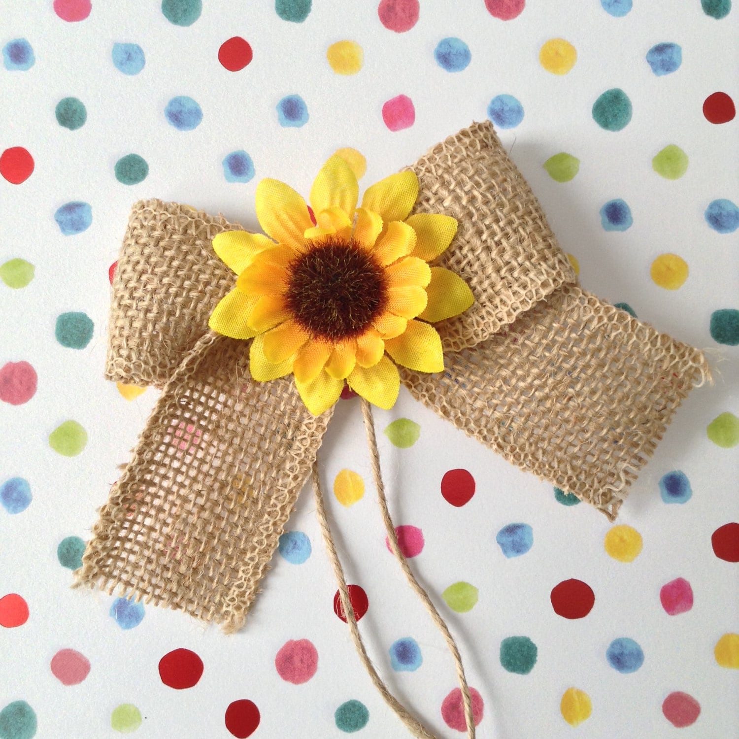 Sunflowers Burlap Mason Jars Bows / Small Burlap Bows Decor w | Etsy